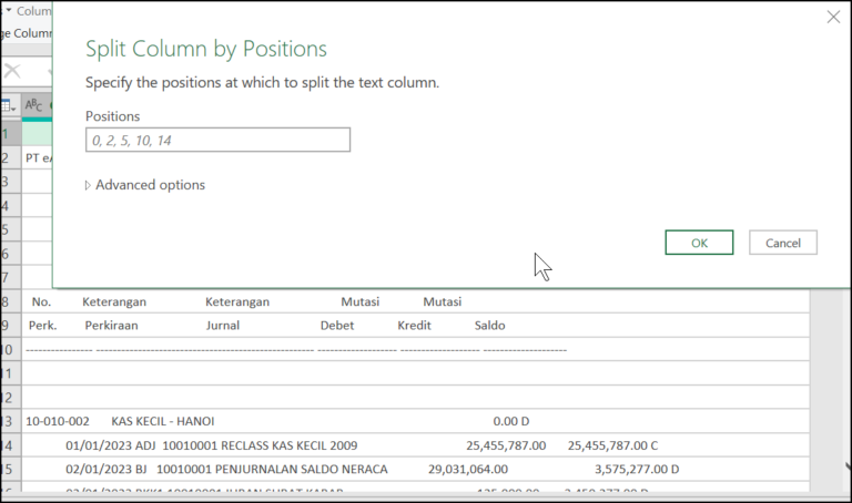 Cara gampang Split Column by Positions di Power Query – e-Auditors ...